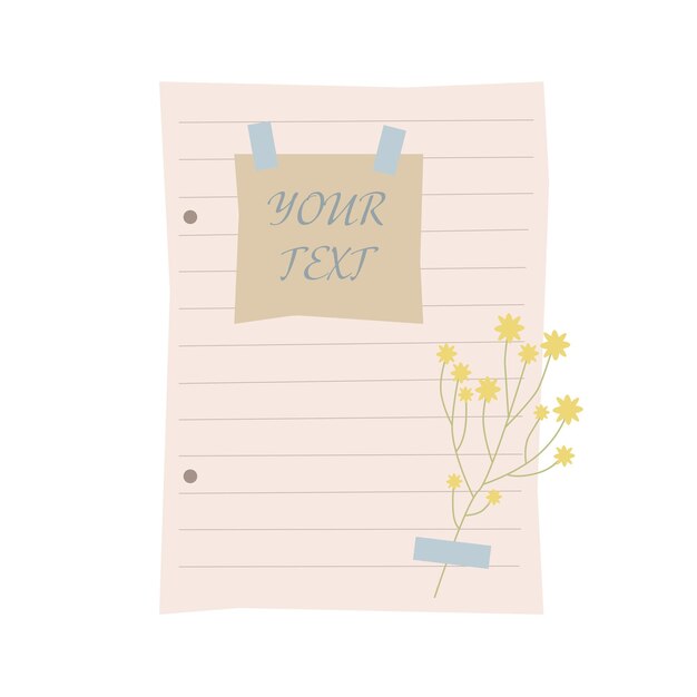Handwritten Note with Floral Embellishments on Lined Paper | Jiffy Designs