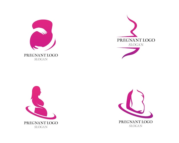 Vibrant Collection of Pregnant Silhouette Logos for Maternal Branding ...