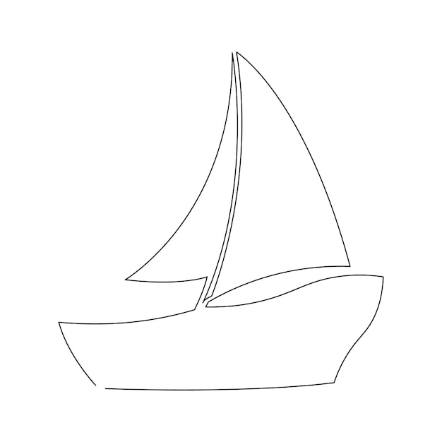 Elegant Sailing Vessel in Minimalist Outline | Jiffy Designs