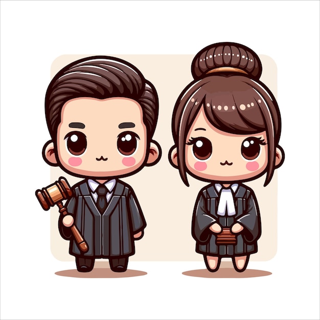 Charming Chibi Couple in Formal Business Attire | Jiffy Designs
