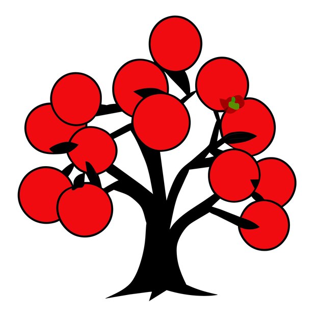 Vibrant Red Orb Tree: A Striking Minimalist Design | Jiffy Designs