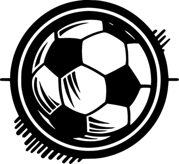 Dynamic Soccer Ball Silhouette in Circular Frame | Jiffy Designs