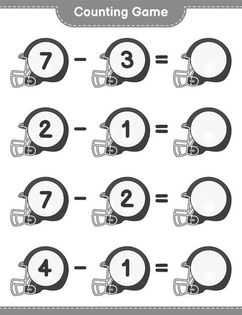 Counting Game with Football Helmets | Jiffy Designs