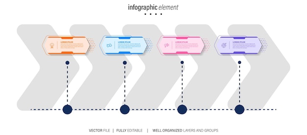 Vibrant Infographic Timeline with Colorful Hexagonal Callouts | Jiffy ...