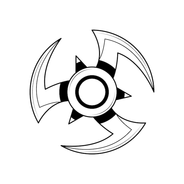 Striking Geometric Pinwheel Design in Minimalist Black and White ...