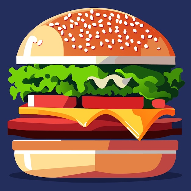 Vibrant and Appetizing Burger Illustration | Jiffy Designs