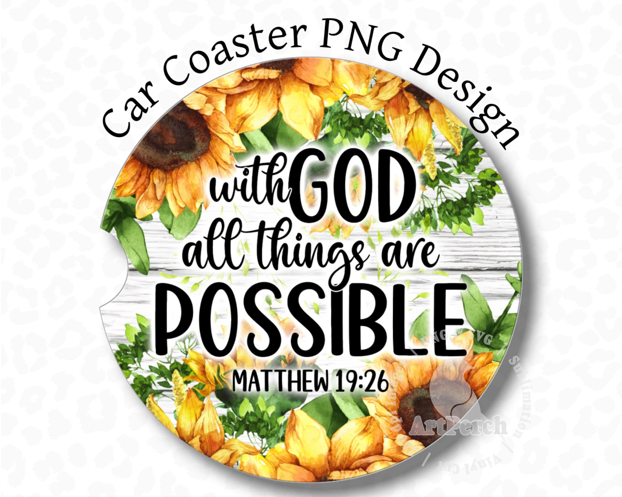 Christian Car Coaster PNG, With God All Things are Possible, Car ...
