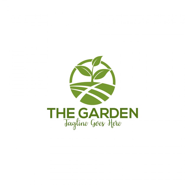 The Garden Organic Gardening Logo with Green Leaves Icon | Jiffy Designs