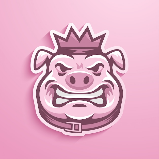 Fierce Boar Mascot with Regal Crown | Jiffy Designs