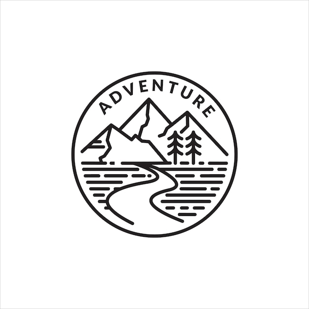 Captivating Outdoor Adventure Emblem with Mountain Landscape | Jiffy ...