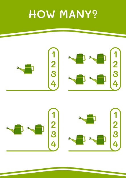 Counting Watering Cans in a Vibrant Green Collection | Jiffy Designs