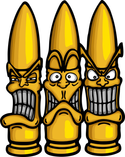 Angry Funny Bullets, Vector Illustration | Jiffy Designs