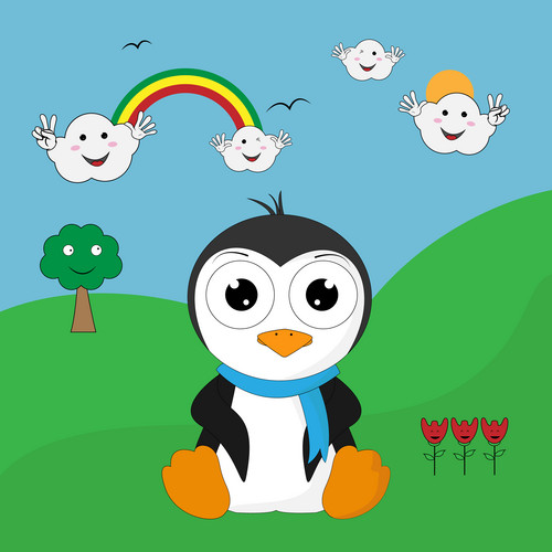 Cute Penguin And Cloud | Jiffy Designs