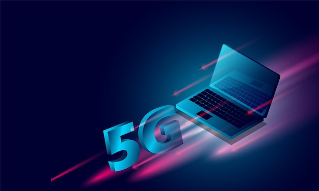 Futuristic 5G Network Technology with Laptop Computer | Jiffy Designs