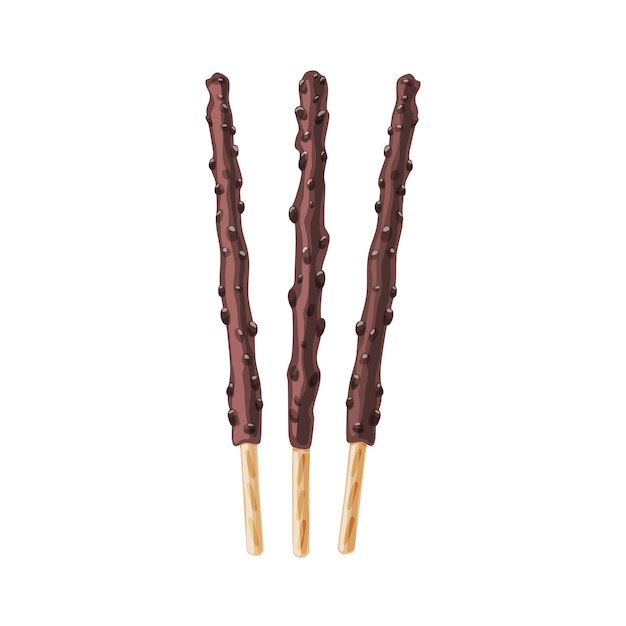 Delectable Chocolate-Coated Pretzel Sticks with Golden Accents | Jiffy ...