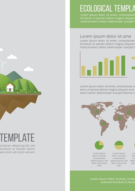 Eco-Friendly Infographic Template with Landscape and Global Imagery ...