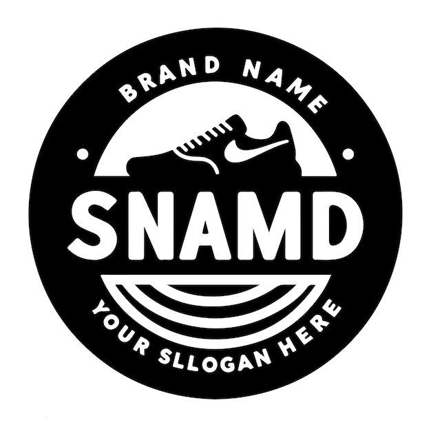Sleek Monochrome Shoe Brand Insignia with Catchy Slogan | Jiffy Designs