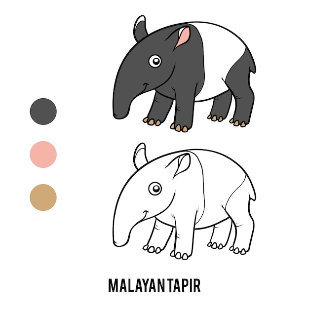 Charming Malayan Tapir Illustration for Versatile Designs | Jiffy Designs