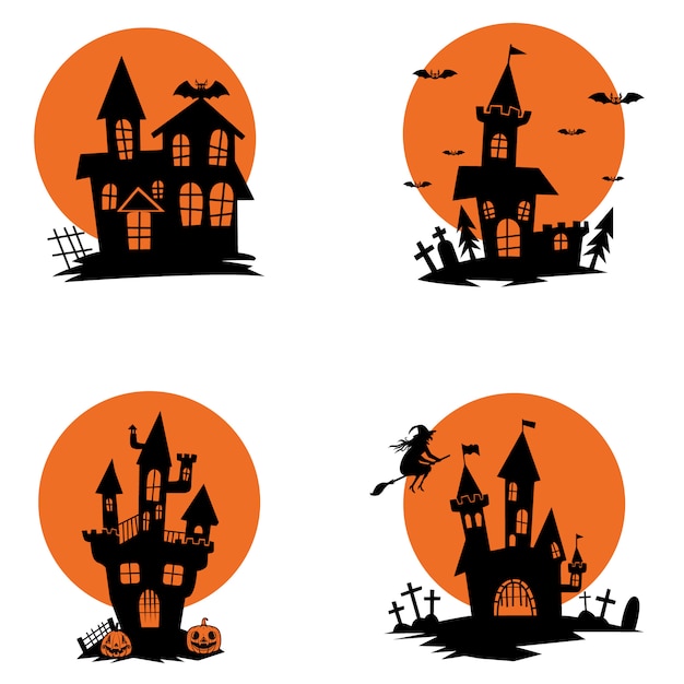 Spooky Haunted House Silhouette Collection for Halloween | Jiffy Designs