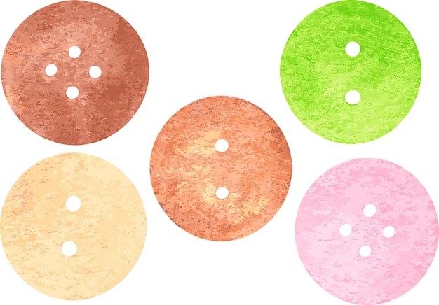Vibrant Watercolor Buttons in Earthy and Pastel Tones | Jiffy Designs