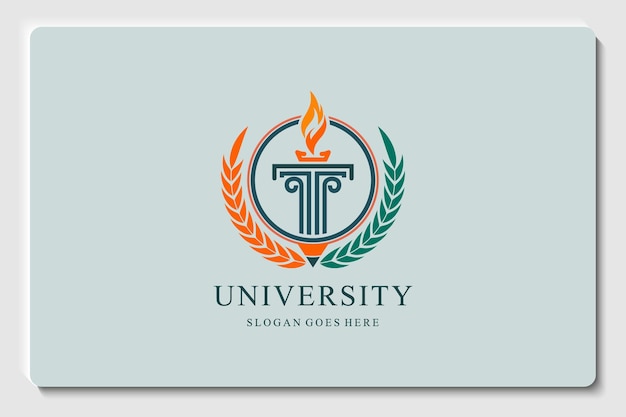 Prestigious University Crest with Laurel Wreath and Flame | Jiffy Designs