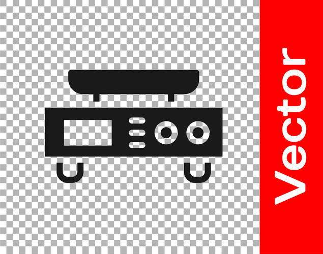 Black Electronic Scales Icon Isolated On Transparent Background. Weight ...