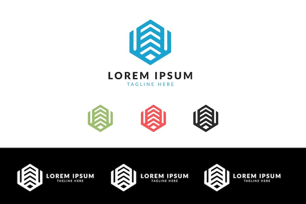 Vibrant Hexagonal Logos with Interlocking Arrows in Multiple Colors ...