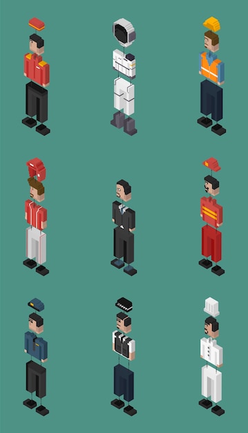 Isometric Pixelated Character Collection with Diverse Poses and Styles ...