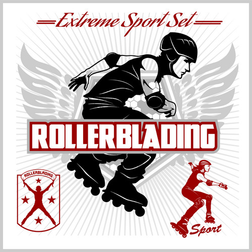 Rollerblading - Emblem Illustration Roller On White Background | Jiffy ...