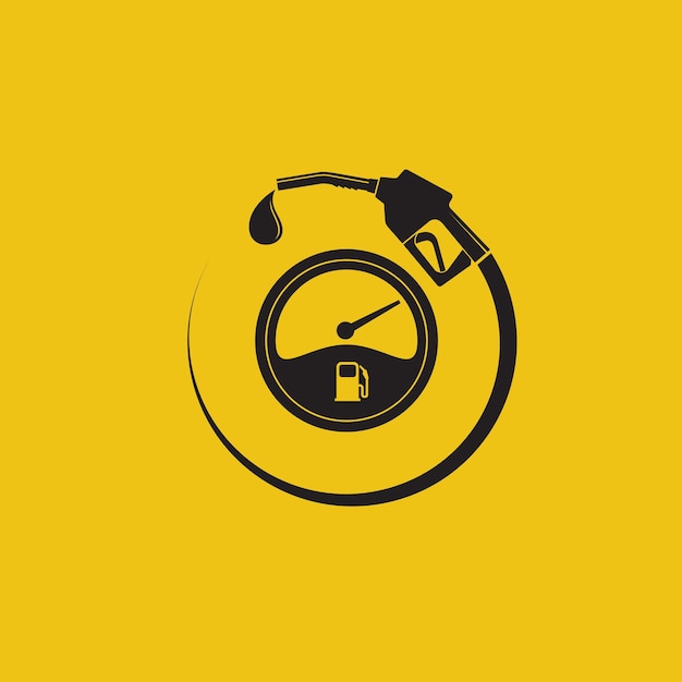 Minimalist Fuel Pump Icon on Vibrant Yellow Background | Jiffy Designs