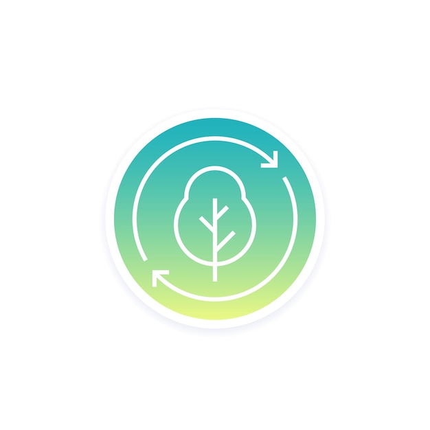 Vibrant Circular Nature Icon with Stylized Tree | Jiffy Designs