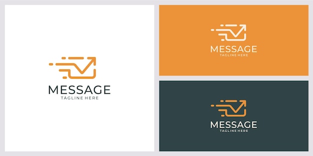 Minimalist Message Logo with Dynamic Arrow Symbol | Jiffy Designs