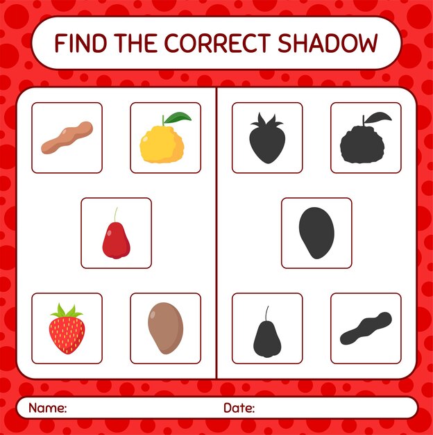 Matching Fruit and Vegetable Shadows | Jiffy Designs