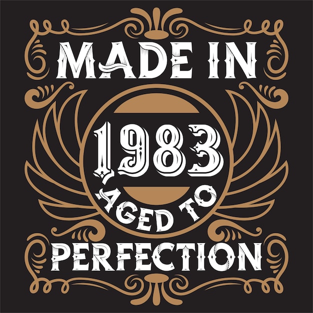 Vintage Styled Emblem Celebrating 1983 Perfection | Jiffy Designs