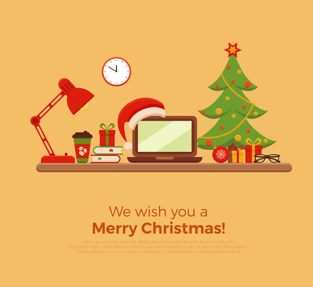 Cozy Christmas Workstation with Festive Decor and Greetings | Jiffy Designs
