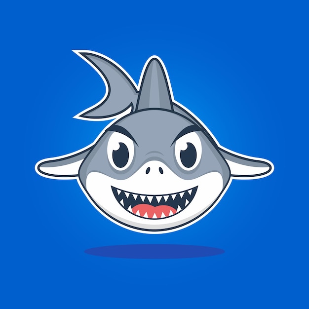 Playful Shark Illustration with Toothy Grin on Blue | Jiffy Designs