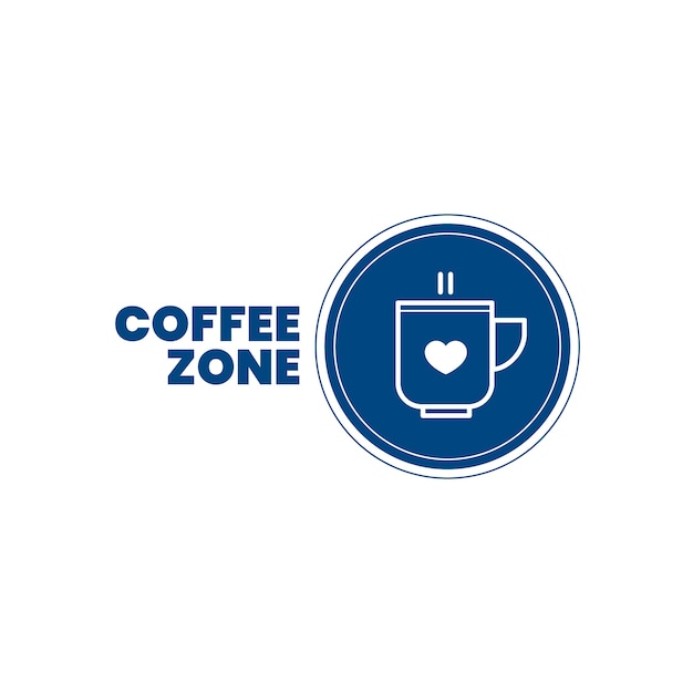 Inviting Blue Coffee Zone Emblem with Mug Icon | Jiffy Designs