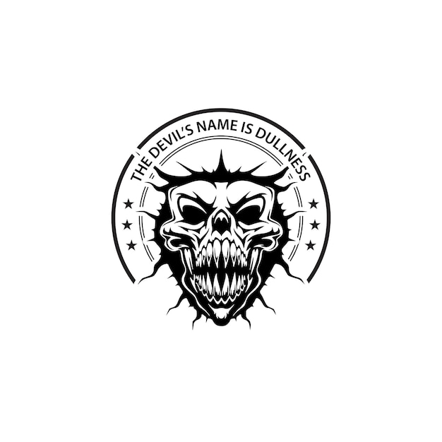 Fearsome Skull with Spikes and Cursive Text | Jiffy Designs