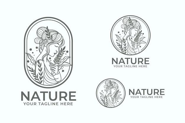 Enchanting Nature Goddess Emblems with Flourishing Foliage | Jiffy Designs