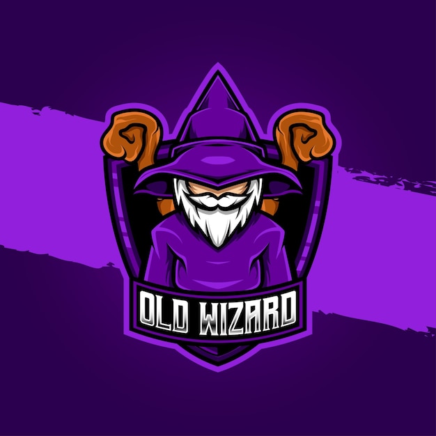 Mysterious Wizard Emblem in Vibrant Purple Hues | Jiffy Designs