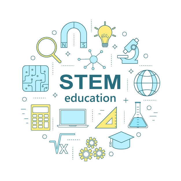 Vibrant Icons Showcasing the Wonders of STEM Education | Jiffy Designs