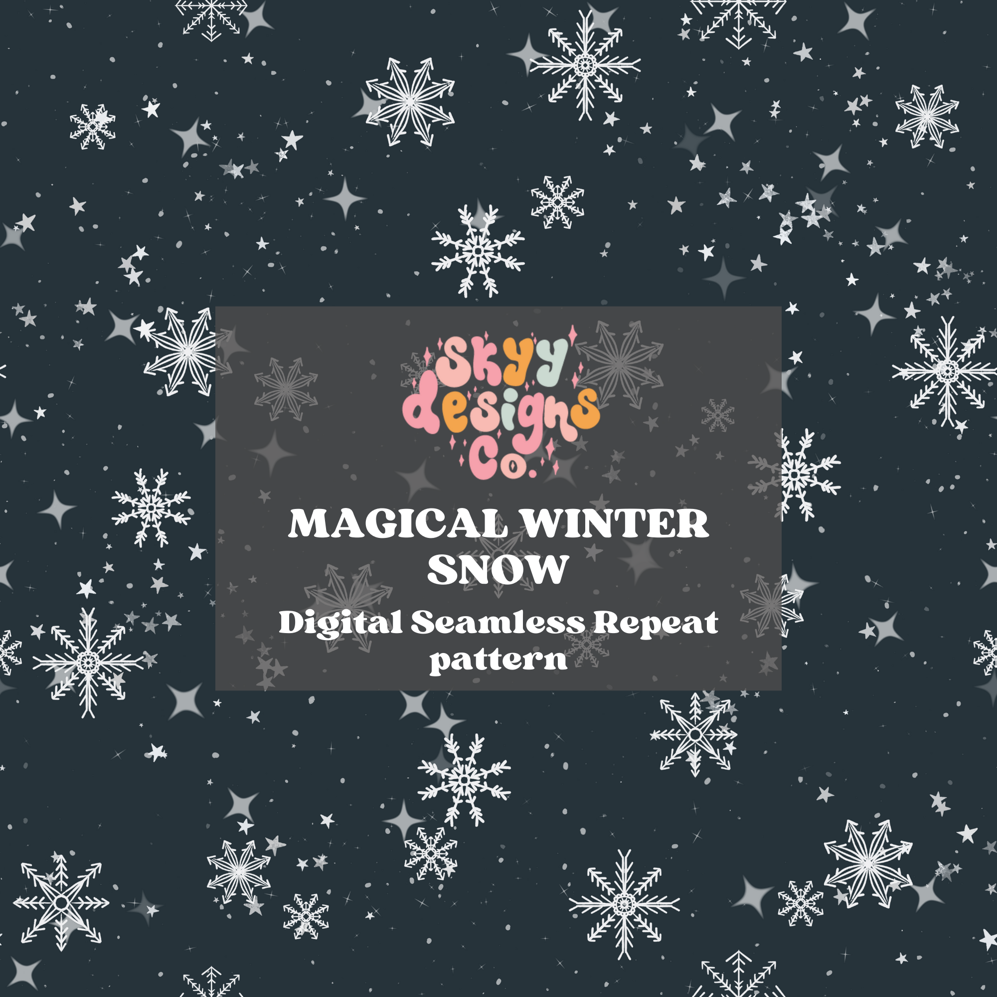 Dreamy christmas winter snowflakes seamless pattern design, Instant ...