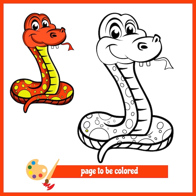 Vibrant Snake Duo: Playful Cartoon Reptiles Ready to Color | Jiffy Designs