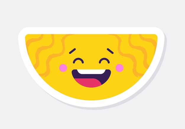 Cheerful Yellow Smiley Face with Rosy Cheeks and Curvy Smile | Jiffy ...