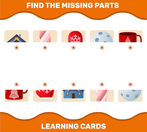 Vibrant Collection of Illustrated Learning Cards with Missing Parts ...