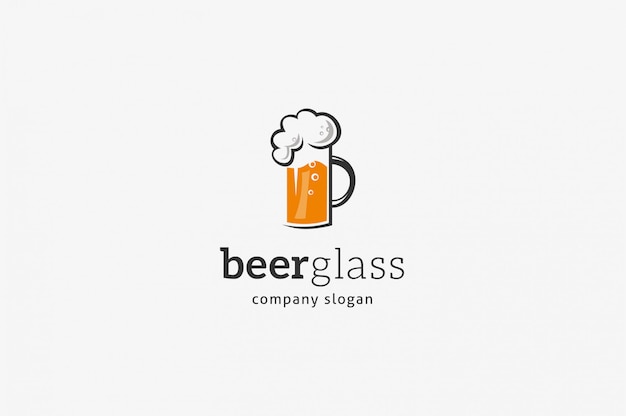 Iconic Beer Glass Logo with Frothy Brew | Jiffy Designs