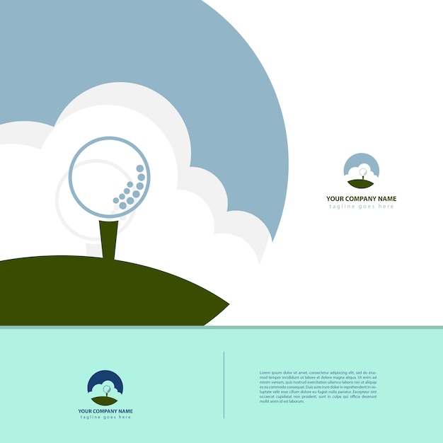 Minimalist Golf Course Landscape with Logo and Text Elements | Jiffy ...