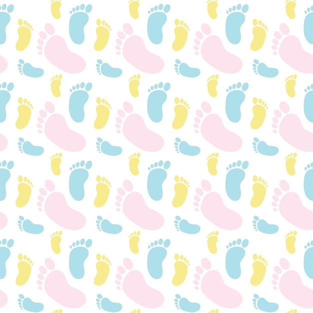 Colorful Baby Footprint Pattern with Pastel Tones | Jiffy Designs