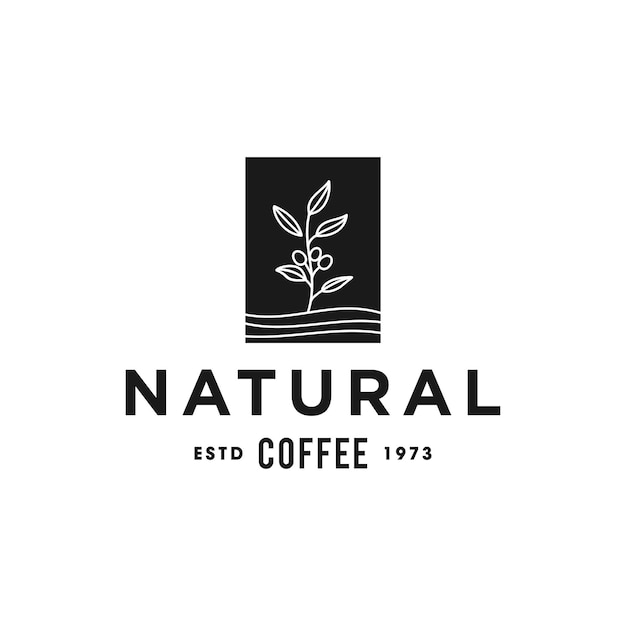 Timeless Natural Coffee Logo with Elegant Leaf Motif | Jiffy Designs