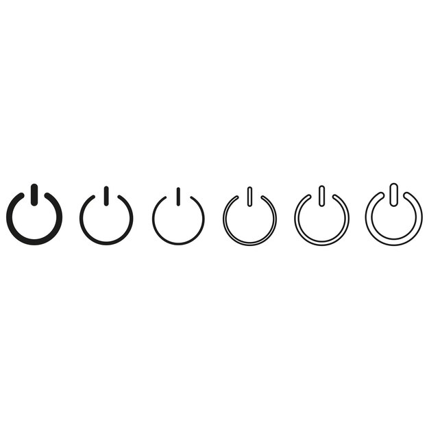 Minimalist Power On/Off Button Icons in Sleek Black Design | Jiffy Designs